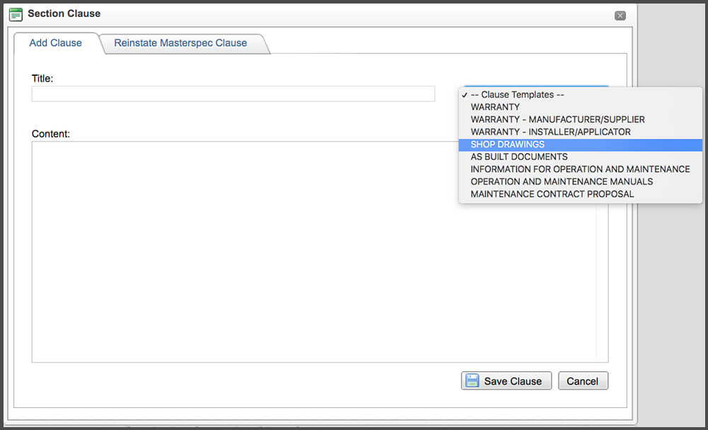Add Scheduling to the specification - Masterspec